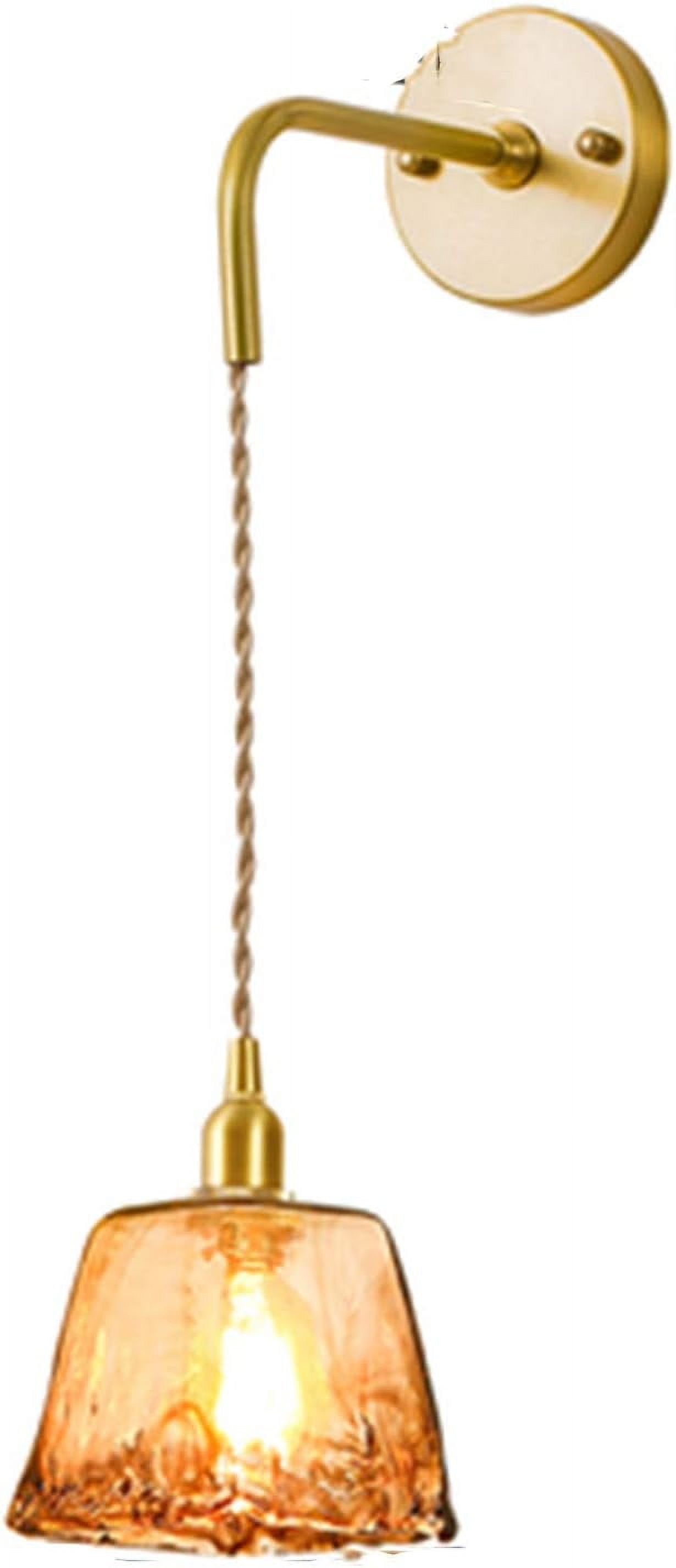 Wall Lamp Gold Copper Lighting Fixture, Wall Sconce with Tea Color ...