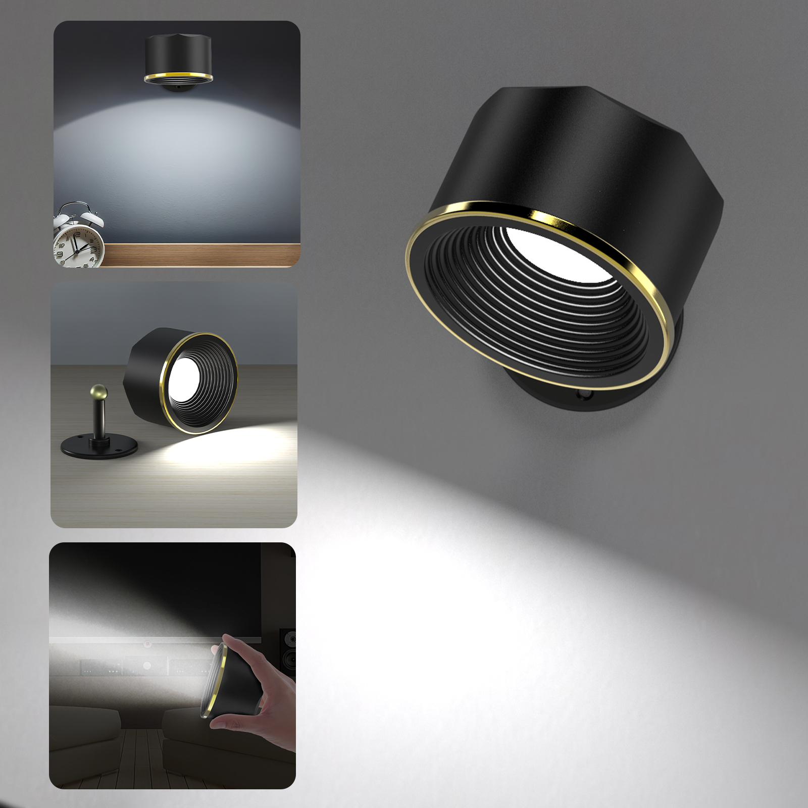 LANDGOO 1Pack LED Wall Mounted Lights Touch Sensor Lamp Wall Sconce USB ...