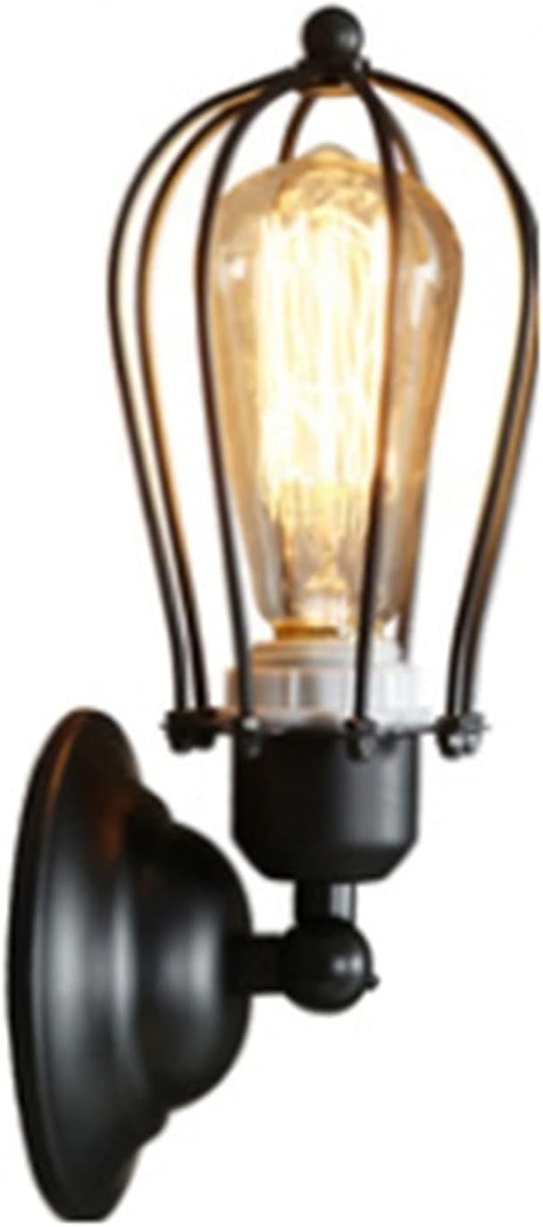 Wall Lamps,Black/Rust Color Household Indoor Wall Lamp Retro Industrial ...
