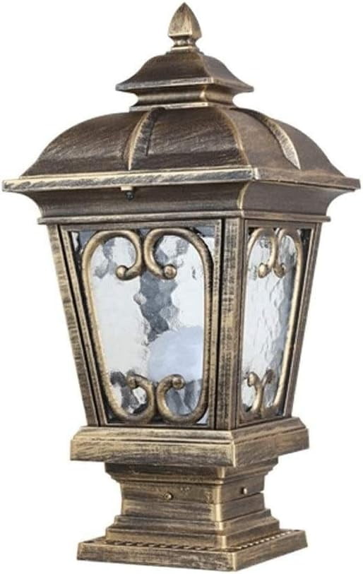 Wall Lamps,Brown Aluminum Glass Lights, Garden Column Lamp Retro ...