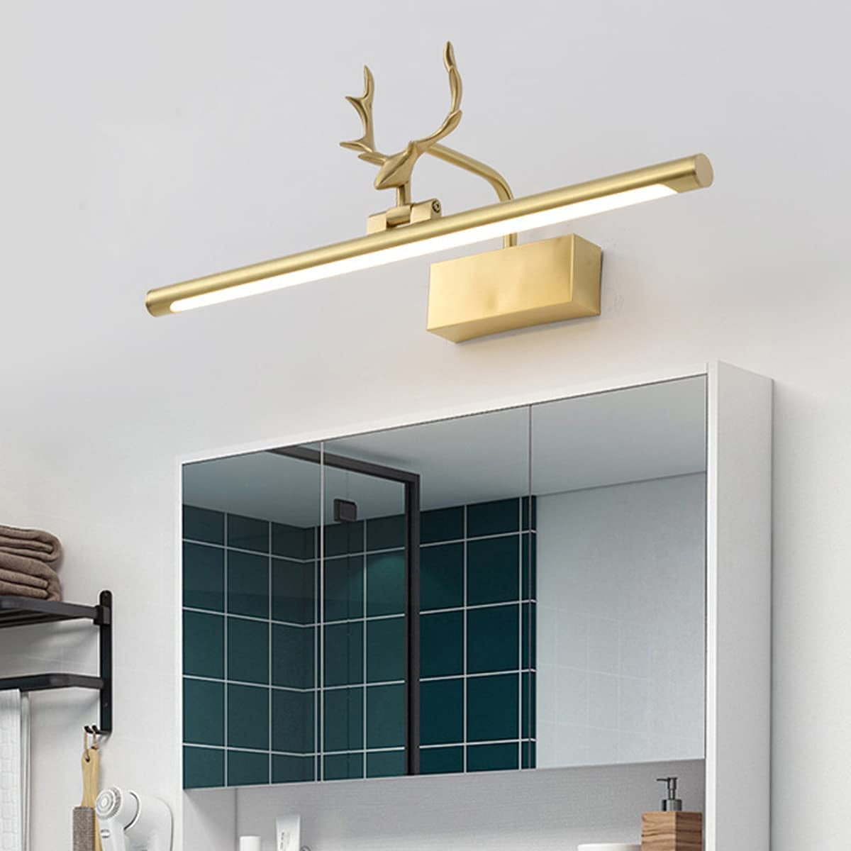 Wall Lamps,Led Bathroom Mirror Light, Brass Mirror Front Light Wall ...