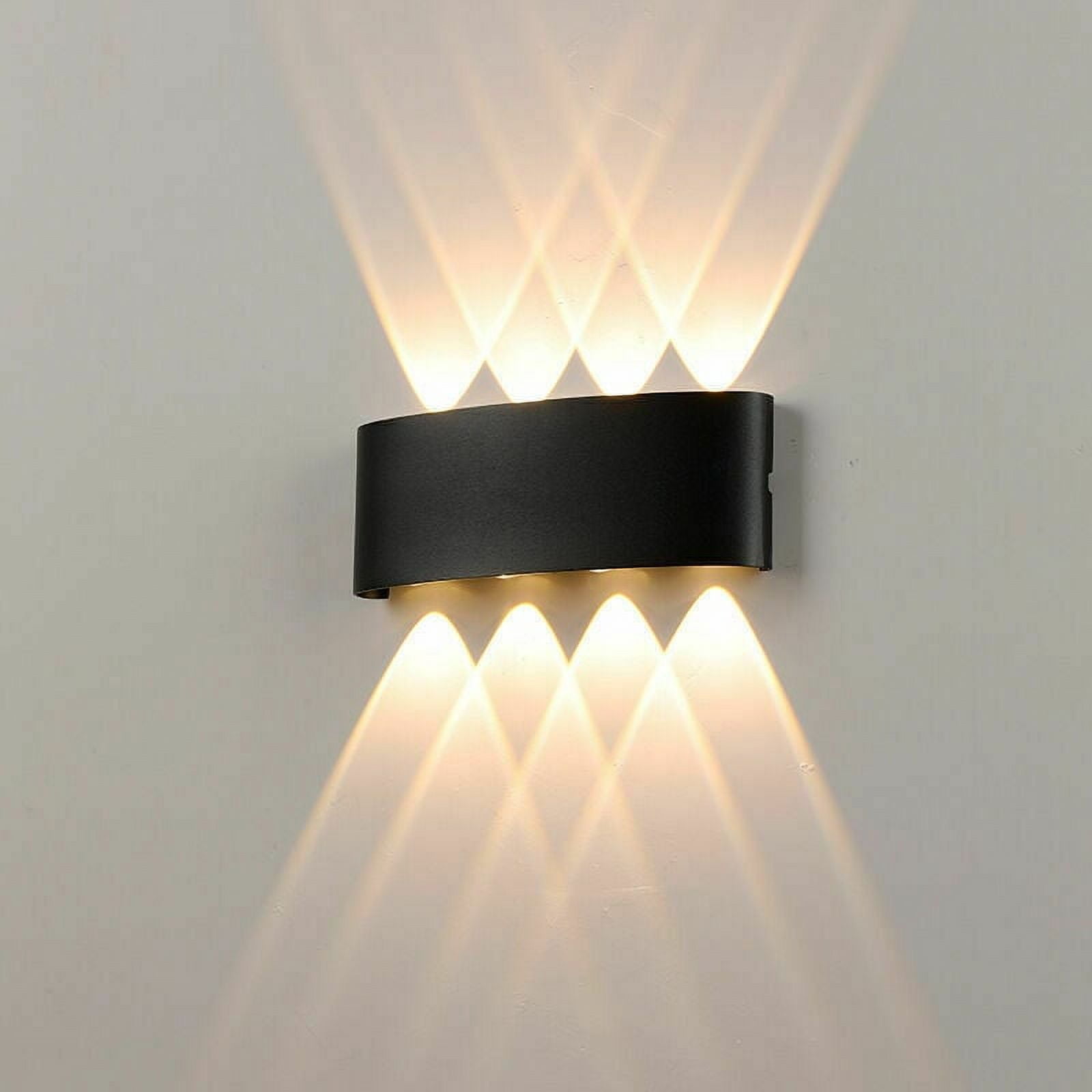 Wall Light Indoor Black LED 8W Modern Wall Lamp, Aluminum Sconce Light ...