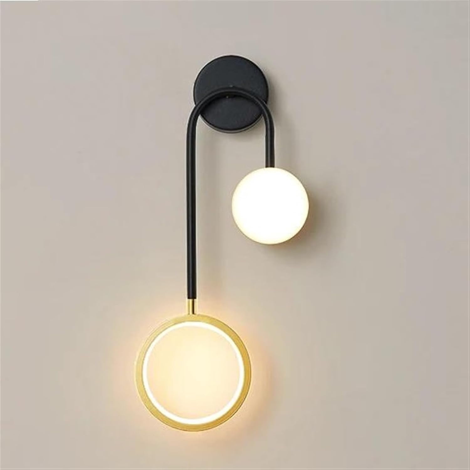 Wall Light Modern Gold Simple Circular Creative Sconce Wall Lamp for Bedroom Living Room Indoor ...