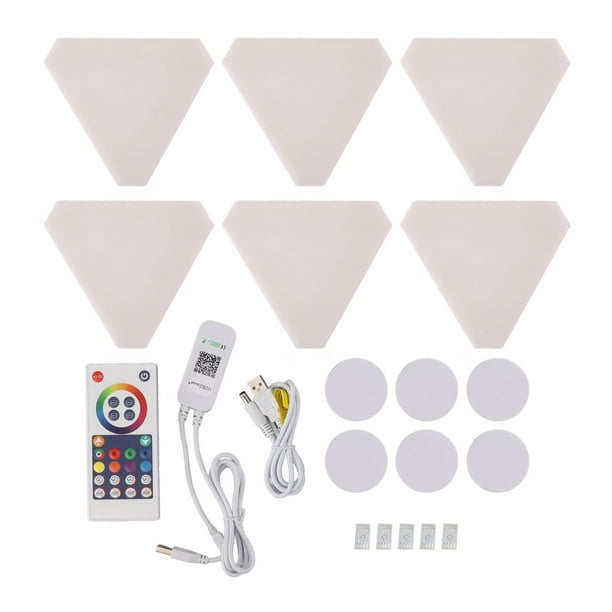 Wall Light Panels USB 5V RGB LED Adjustable Color Music Sync App Control Triangle Smart Wall ...