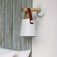 Wall Light Sconce Modern Wooden Leather Decorative Led Wall Lamps E27 ...