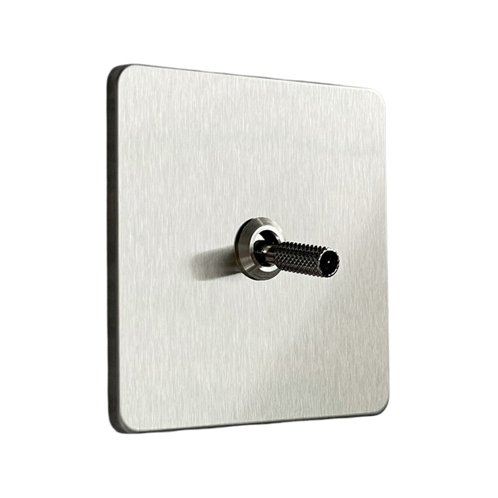Wall Light Toggle Switch /2 Way Stainless Steel Brushed Panel Switch ... Wall Light Toggle Switch /2 Way Stainless Steel Brushed Panel Switch ...
