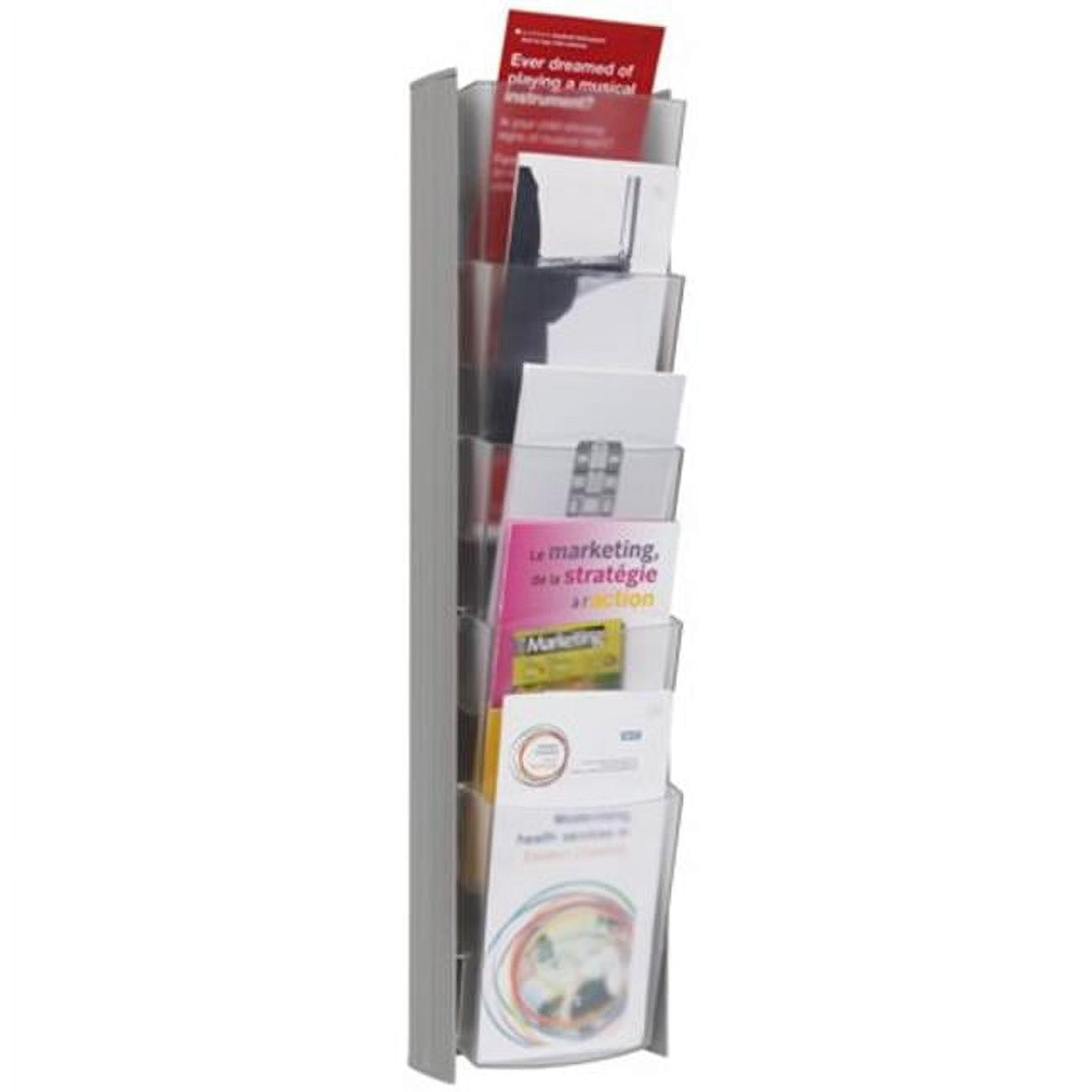 Wall Literature Rack with 4 Letter Sized Pockets, Gray - Walmart.com
