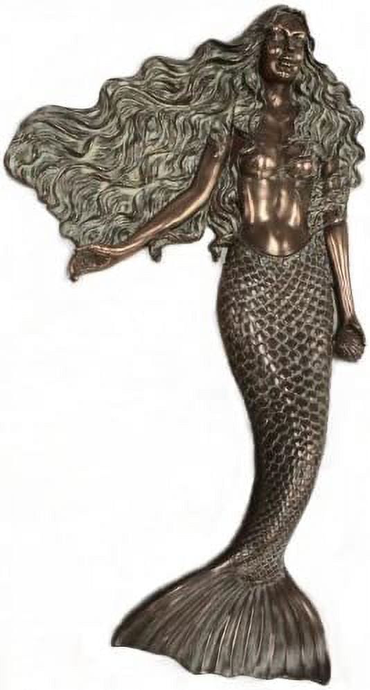 Wall Mermaid Sculpture Verde Bronze Nautical Tropical - Walmart.com
