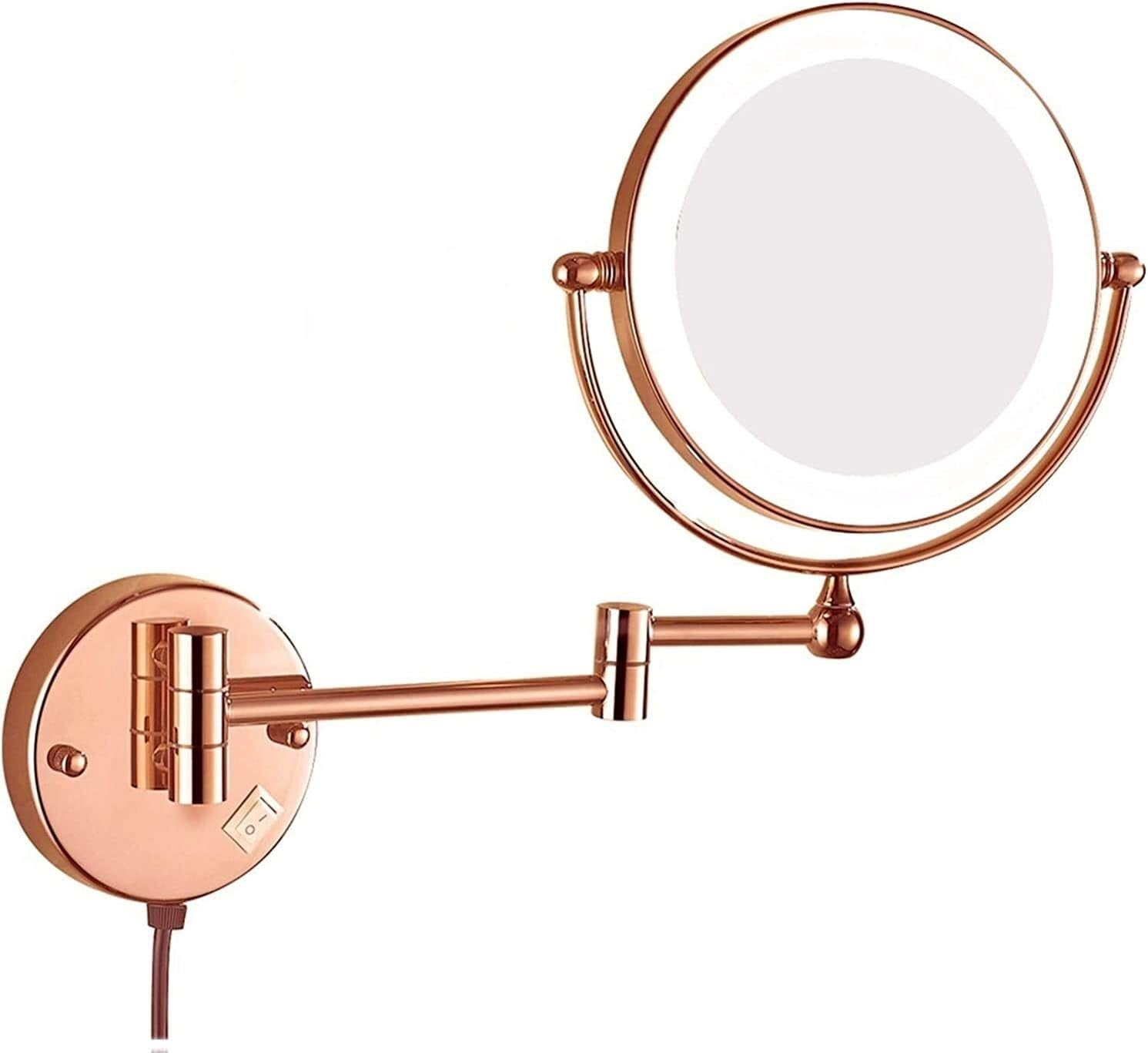Wall Mirror, Makeup Mirror with LED Light, Bathroom Extendable Wall ...