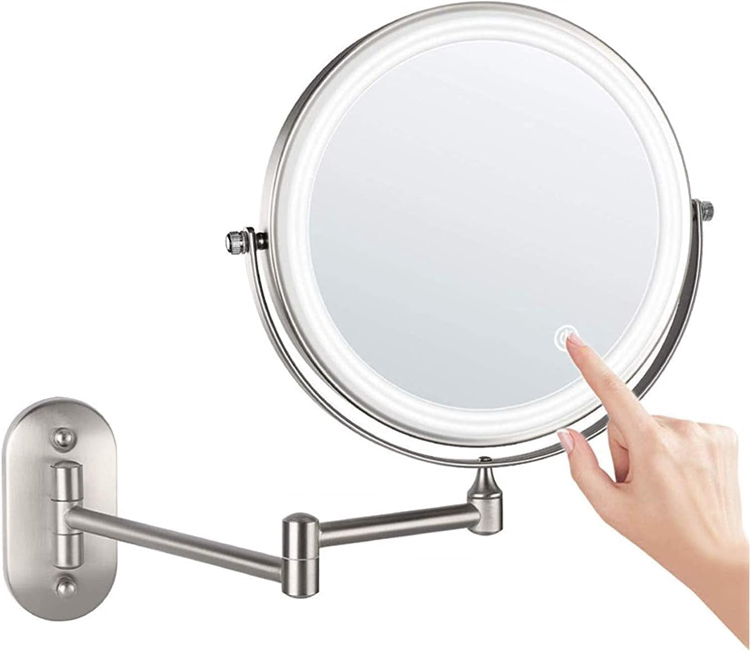 Wall Mirror, Makeup Mirrors, 8 Inch Double Sided Lighted Wall Mounted ...