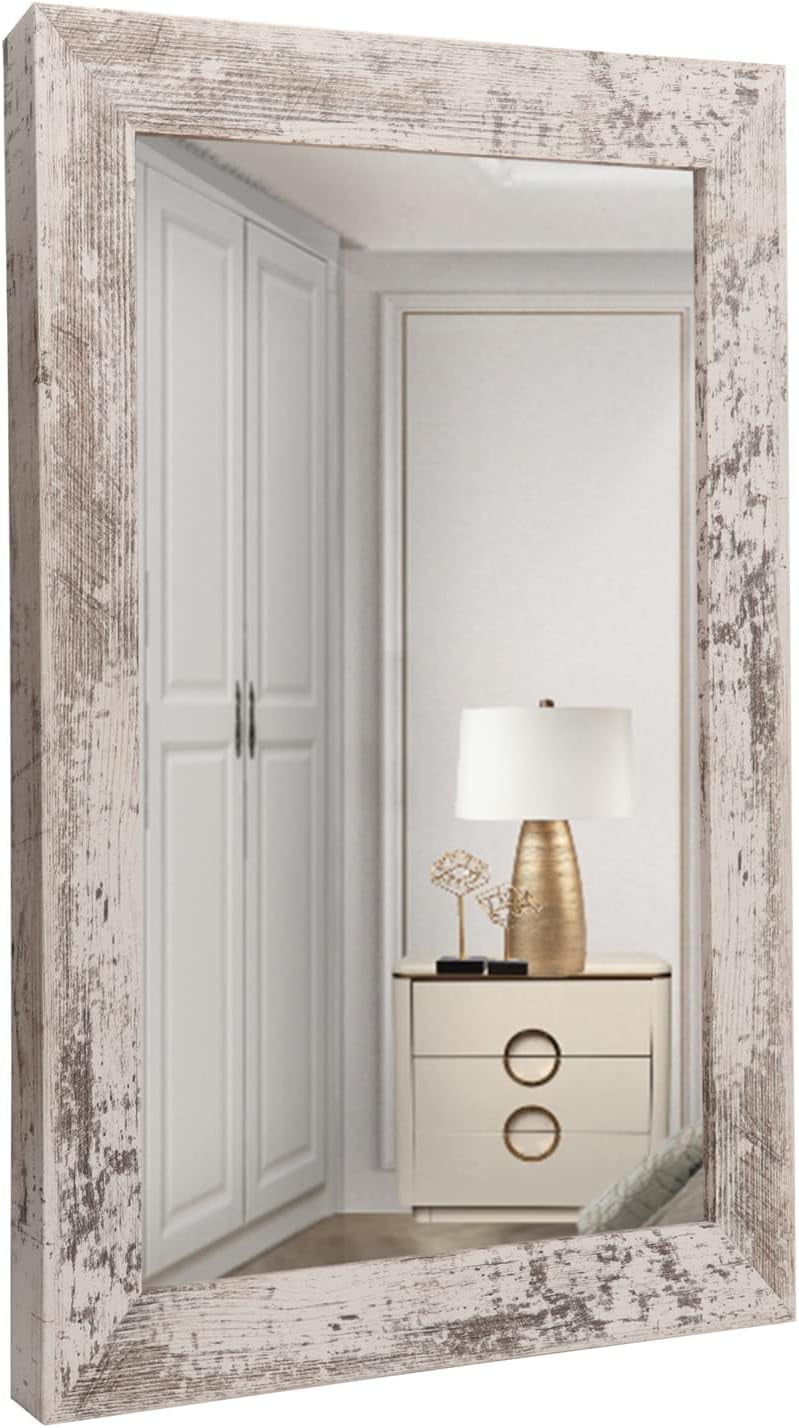 Wall Mirror Wall-Mount Mirror 20" x 28" Rectangular Rustic Mirror Wood ...