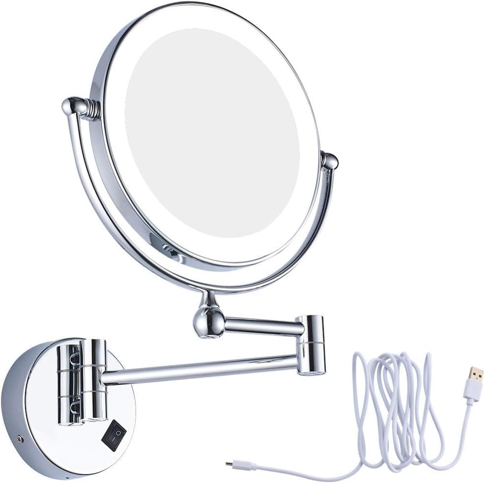Wall Mirror for Bathroom, Bathroom LED Wall Mounted Makeup Mirrors,8 ...