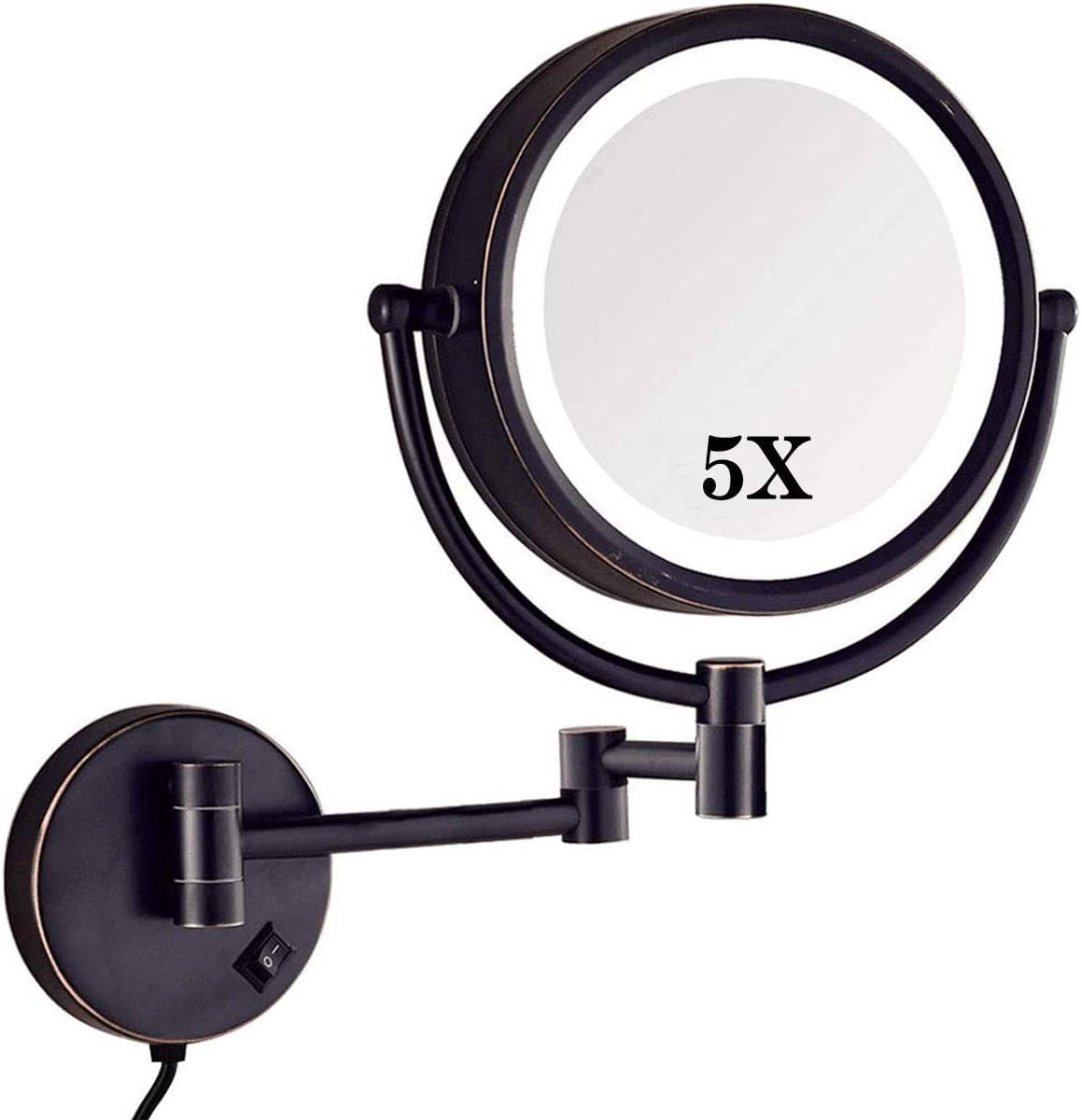 Wall Mirror for Bathroom, Wall Mounted Makeup Mirror 5X, 360 Rotation ...
