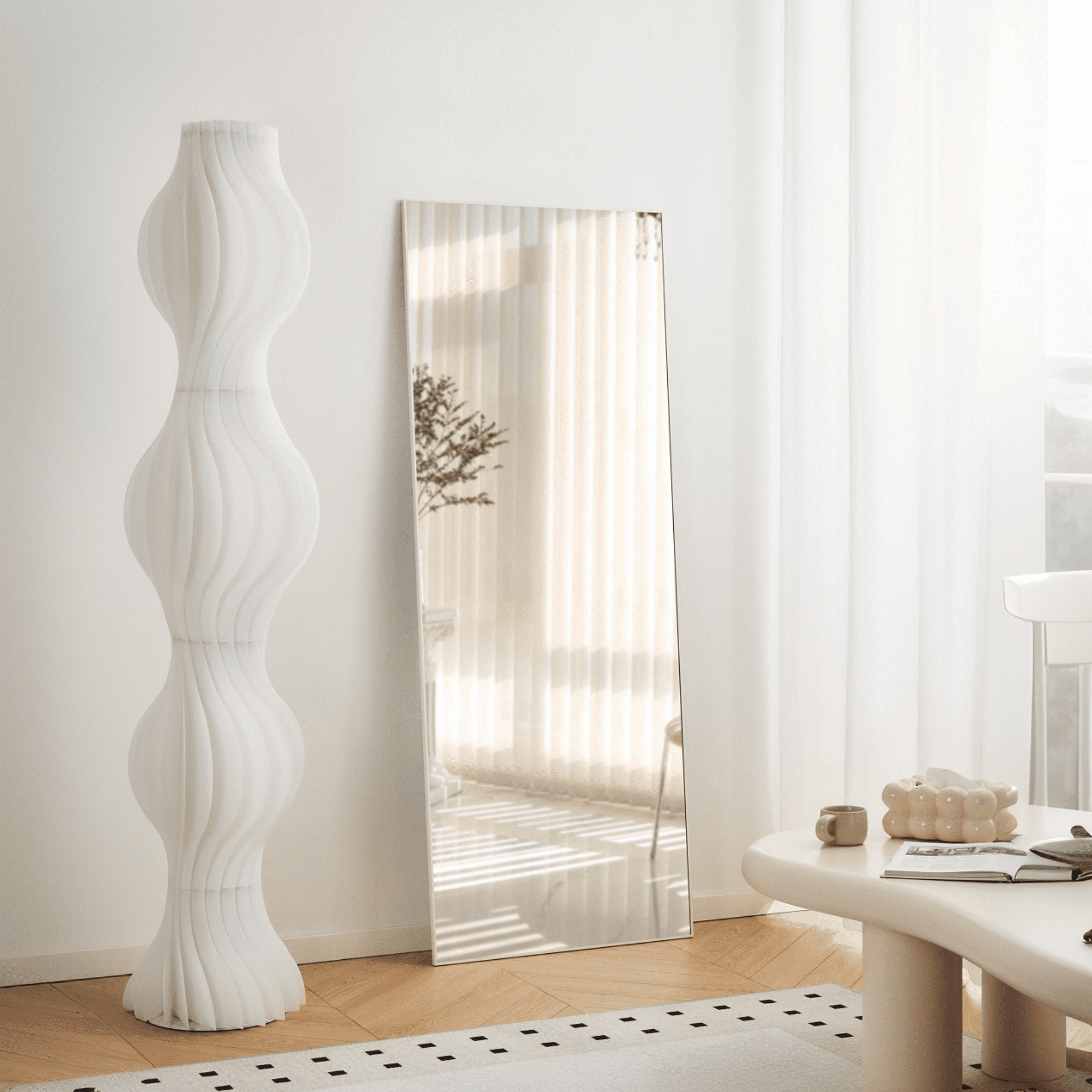 Wall Mirrors 70" x 31" Full Length mirror white Aluminum Alloy Frame ...