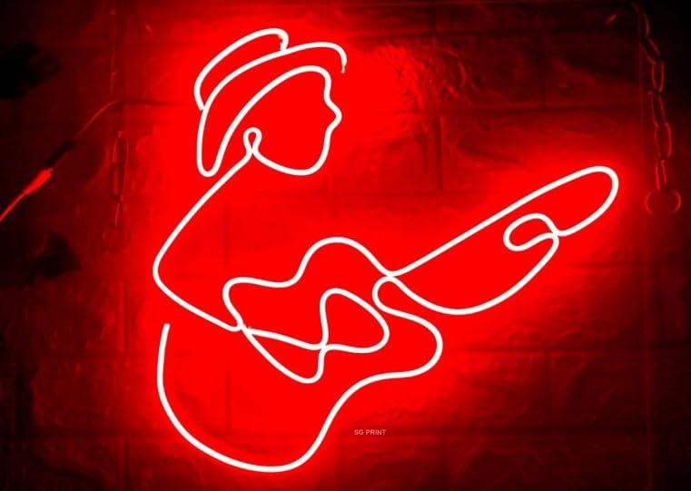 Wall Mitra Guitarist Neon Sign Light Wide Application for Wall Decor at ...