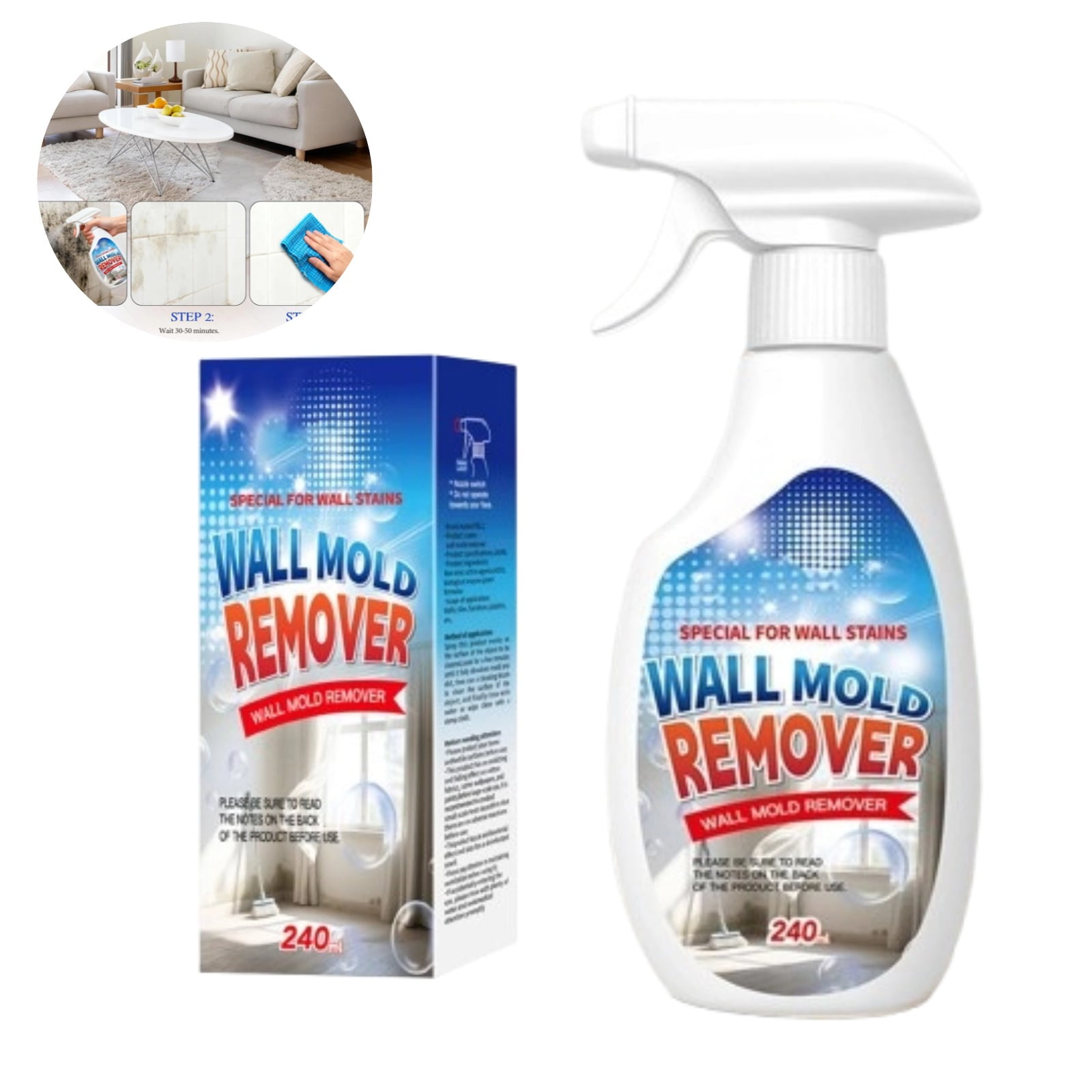 Wall Mold Remover Spray - Highly Effective Deep Cleaning Solution for ...