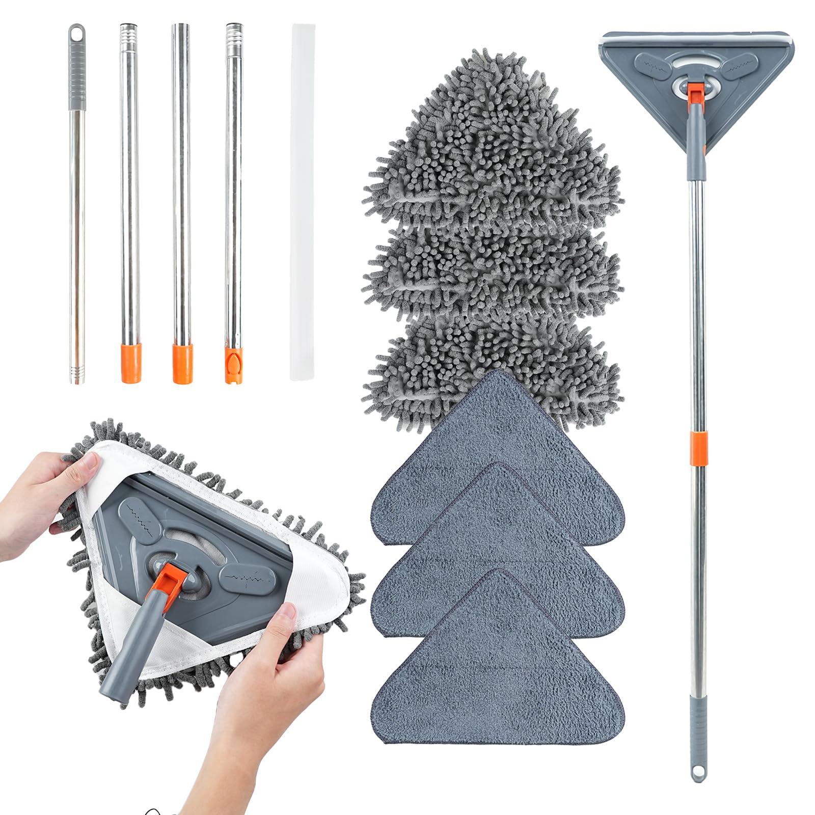 Wall Mop Wall Mop Cleaner with Long Handle - Baseboard Cleaner Tool ...