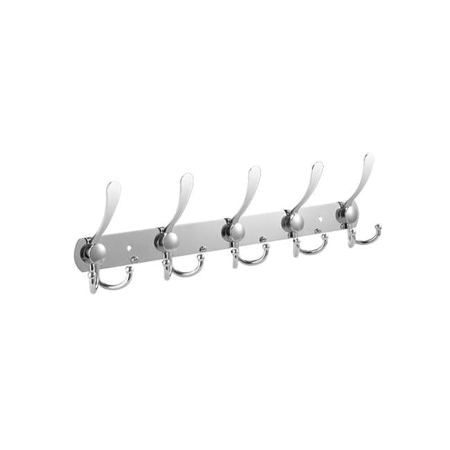 Wall Mount 15 Hooks Stainless Steel Clothes Hangers Rack Robe Hat ...