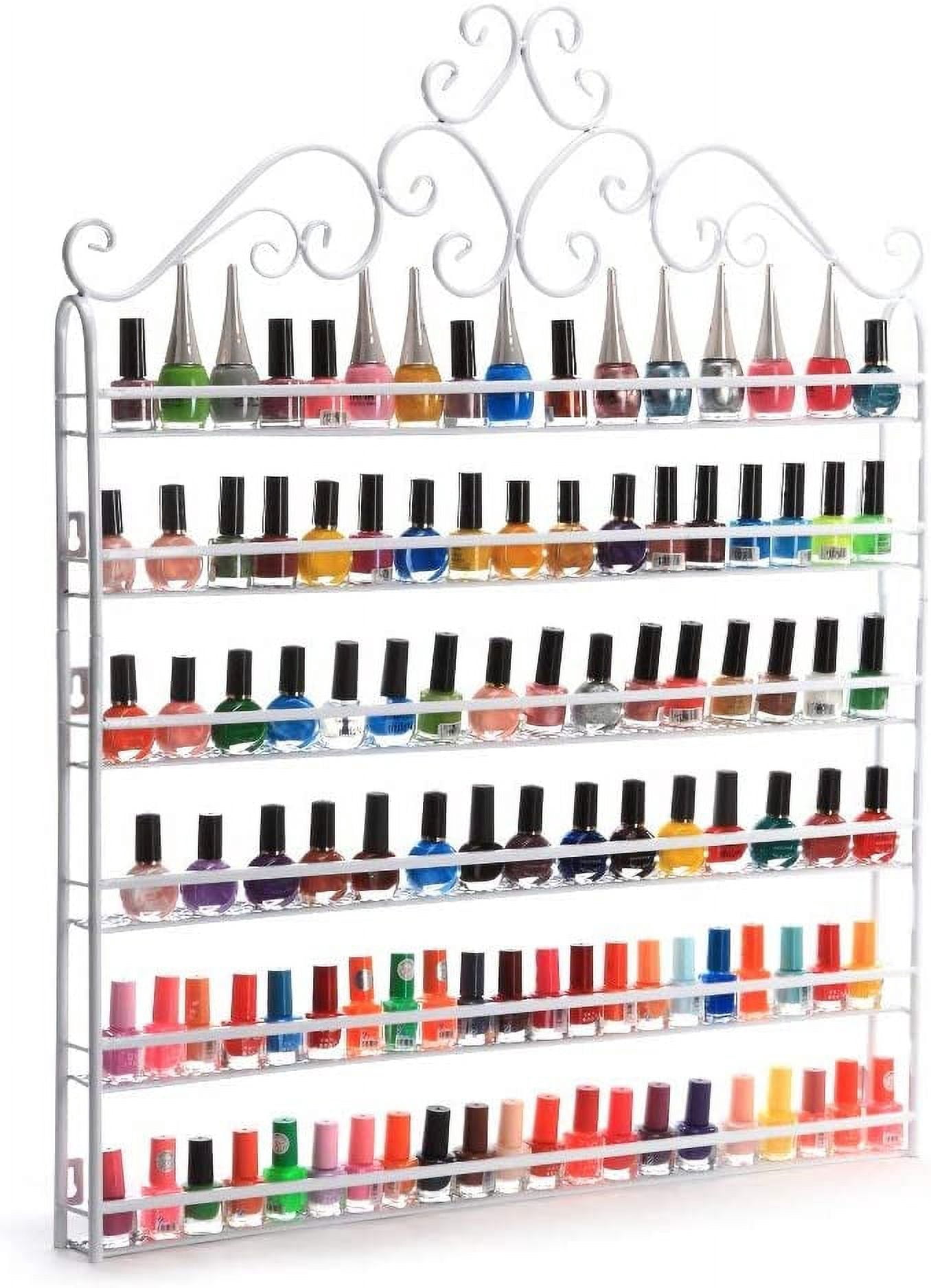 Wall Mount 6 Tiers Nail Polish Rack Organizer Hold 120 Bottles Nail ...