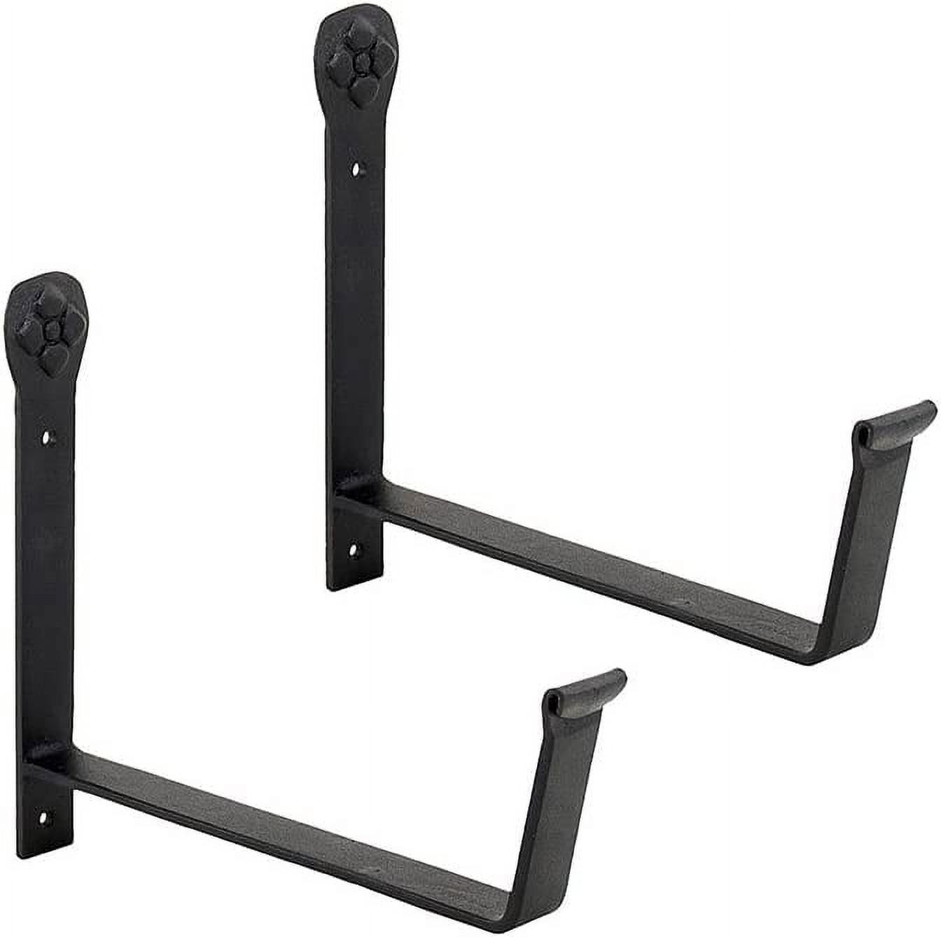 Wall-Mount, 8 inch Flower Window Box Planter Brackets, 8-inch, Black ...