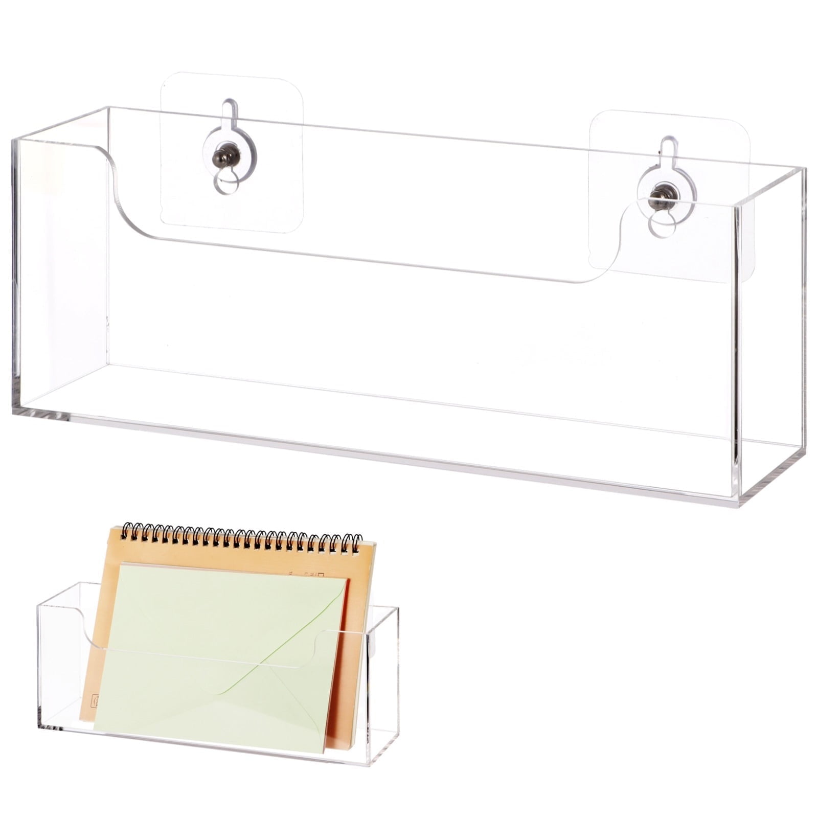 Wall Mount Acrylic Mail Holder, No Drilling Adhesive Wall Clear Mail ...