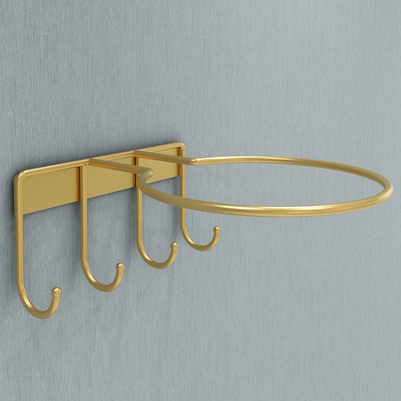 Wall Mount Ball Holder With 4 Hook Metal Rack For Basketball Football ...