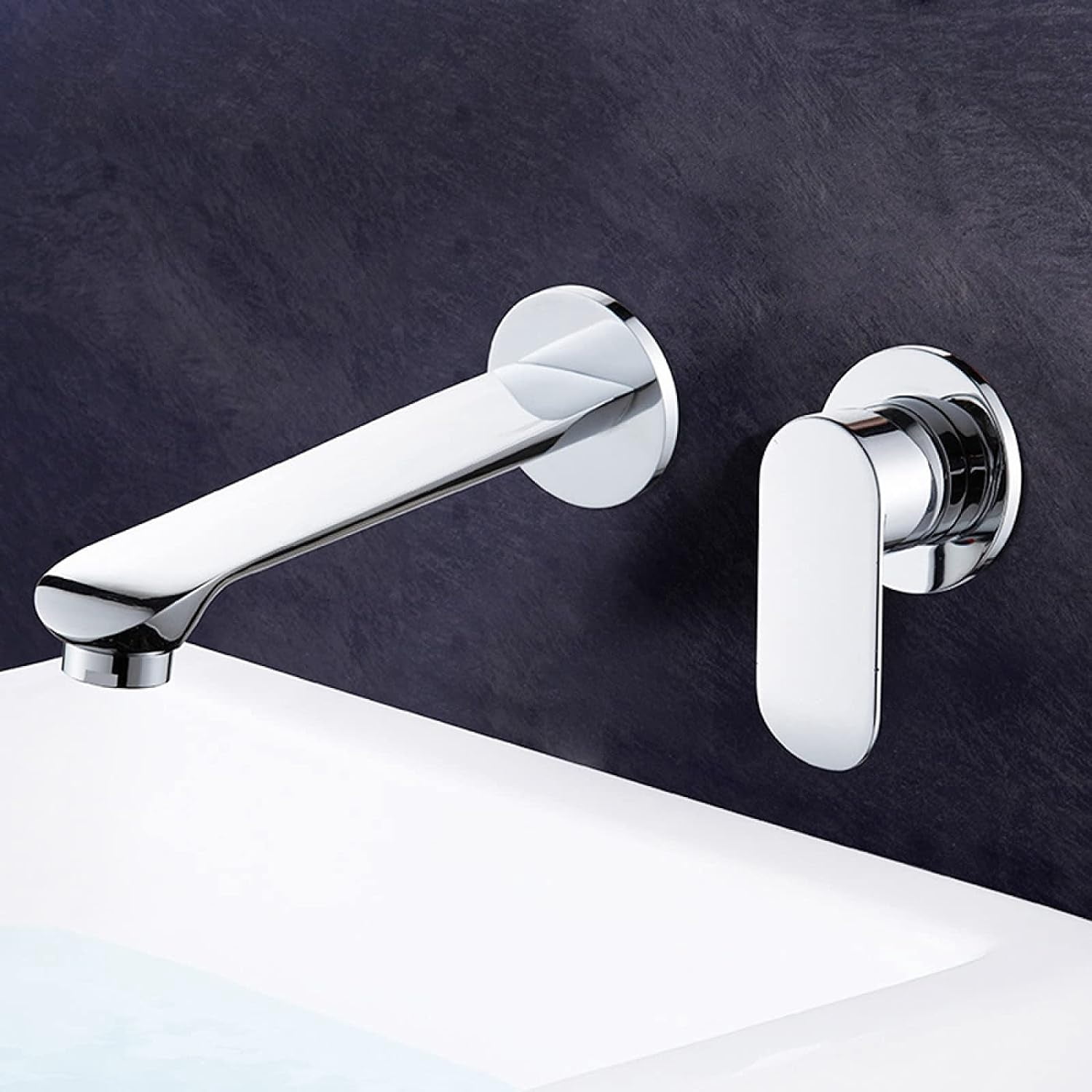 Wall Mount Bathroom Faucet Chrome-Plated, Solid Brass Bathroom Faucets ...