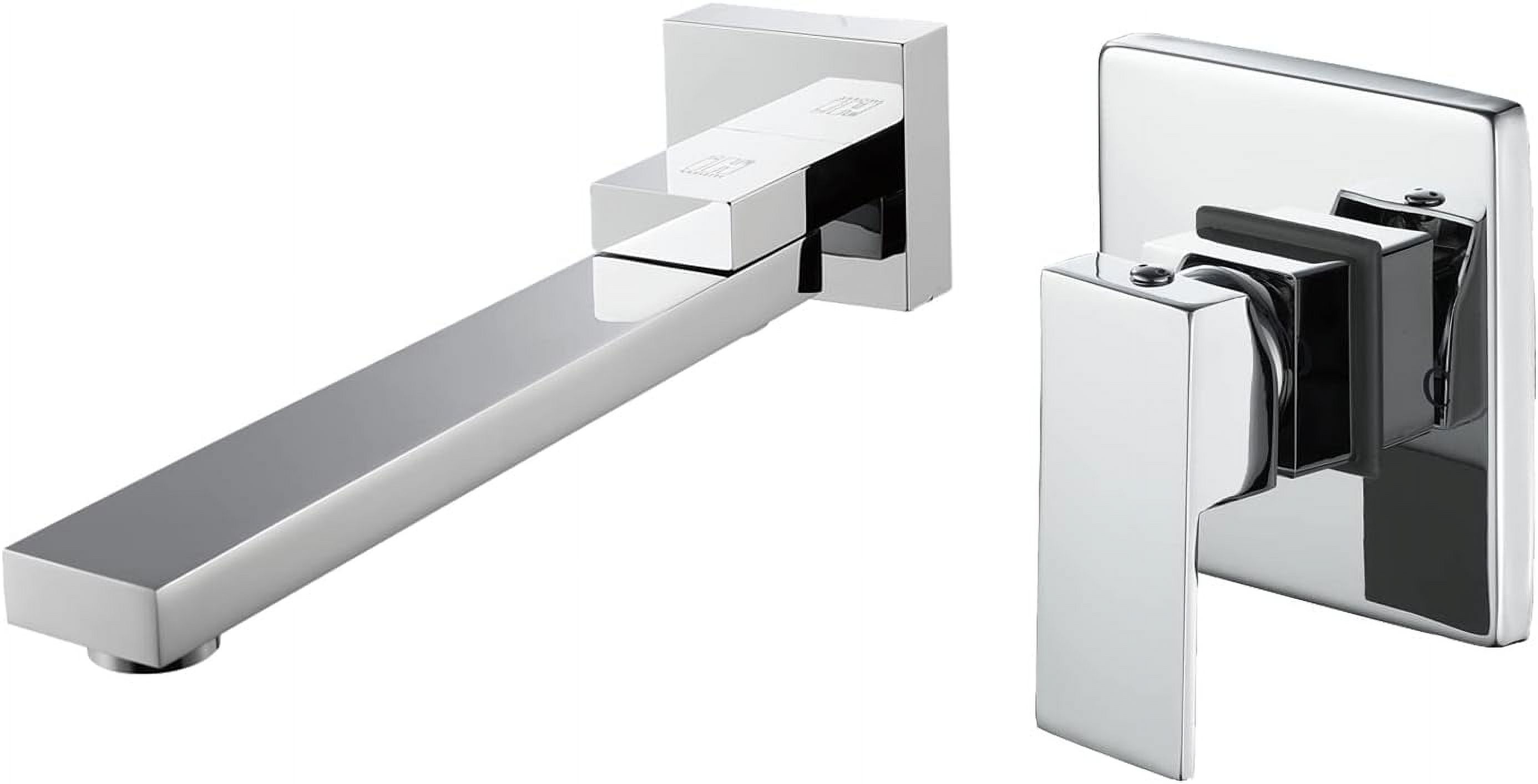Wall Mount Bathroom Faucet, Chrome Single Handle Basin Sink Faucet, Hot ...