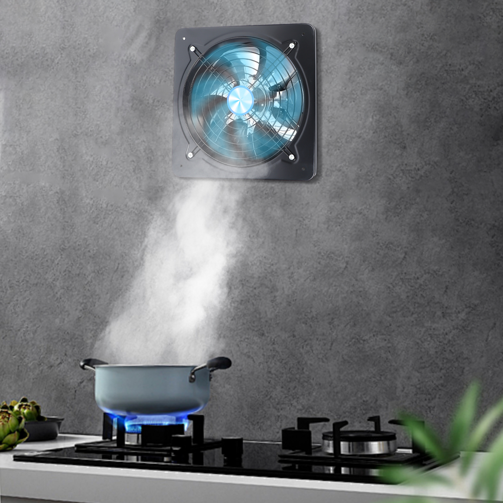 Wall Mount Black Exhaust Fan, Ventilation Fan, Exhaust Ventilation Fan ...