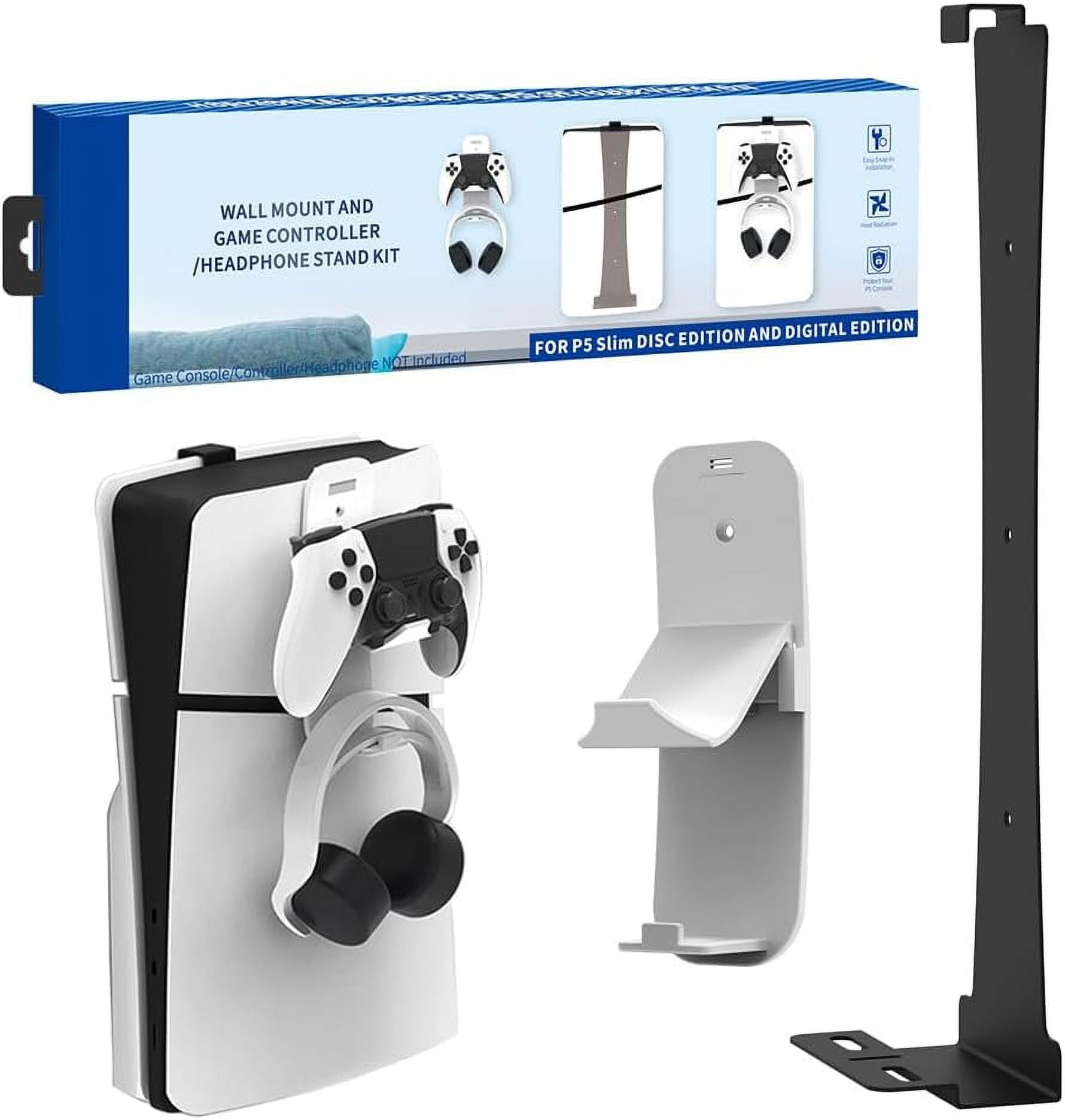 Wall Mount Bracket for PS5 Slim Disc/Digital Edition, Sturdy Steel ...