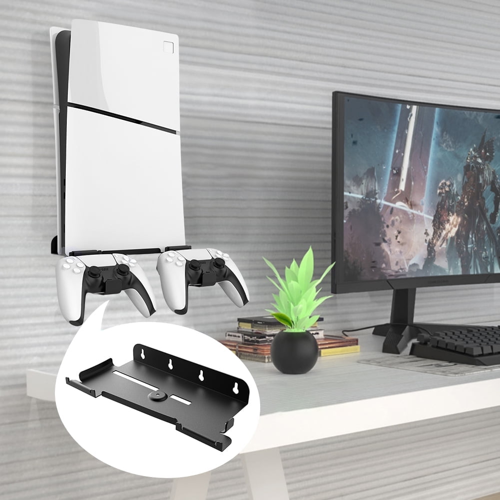Wall Mount Bracket Vertical Stand with 2 Controller Mounts Display ...