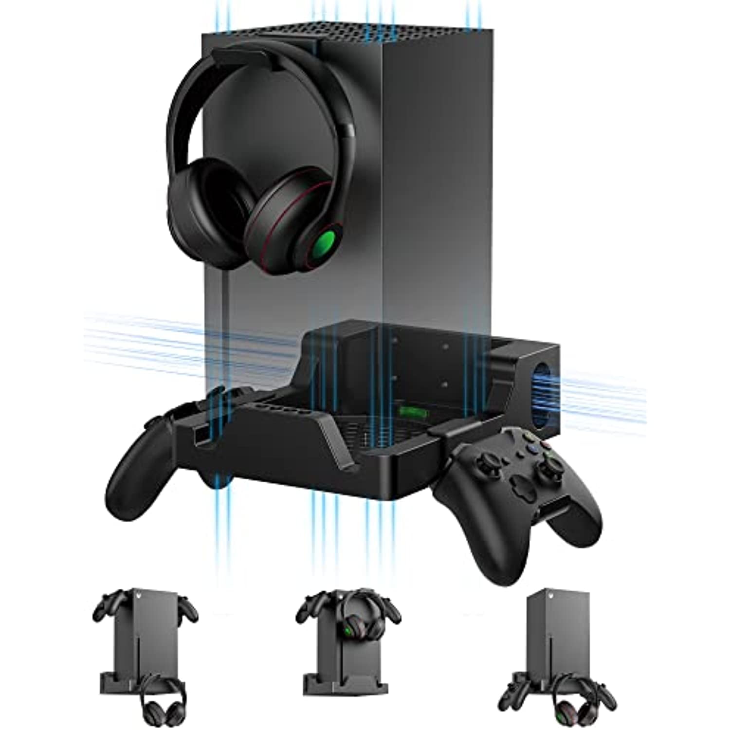 Wiilkac Xbox Series X Wall Mount Kit with Controller Holders, Headphone ...
