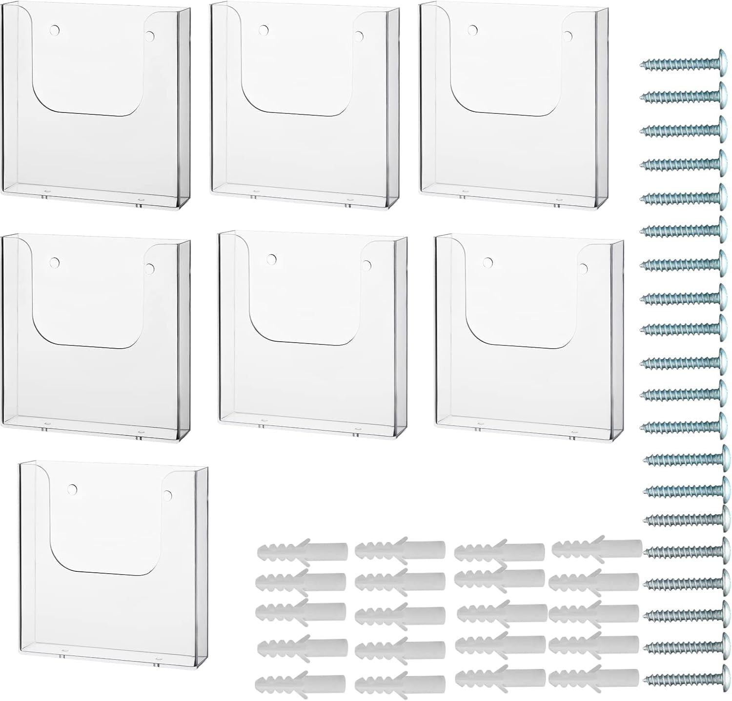 Wall Mount Brochure Holder, 6 X 9 Inches Acrylic Brochure Display Stand ...