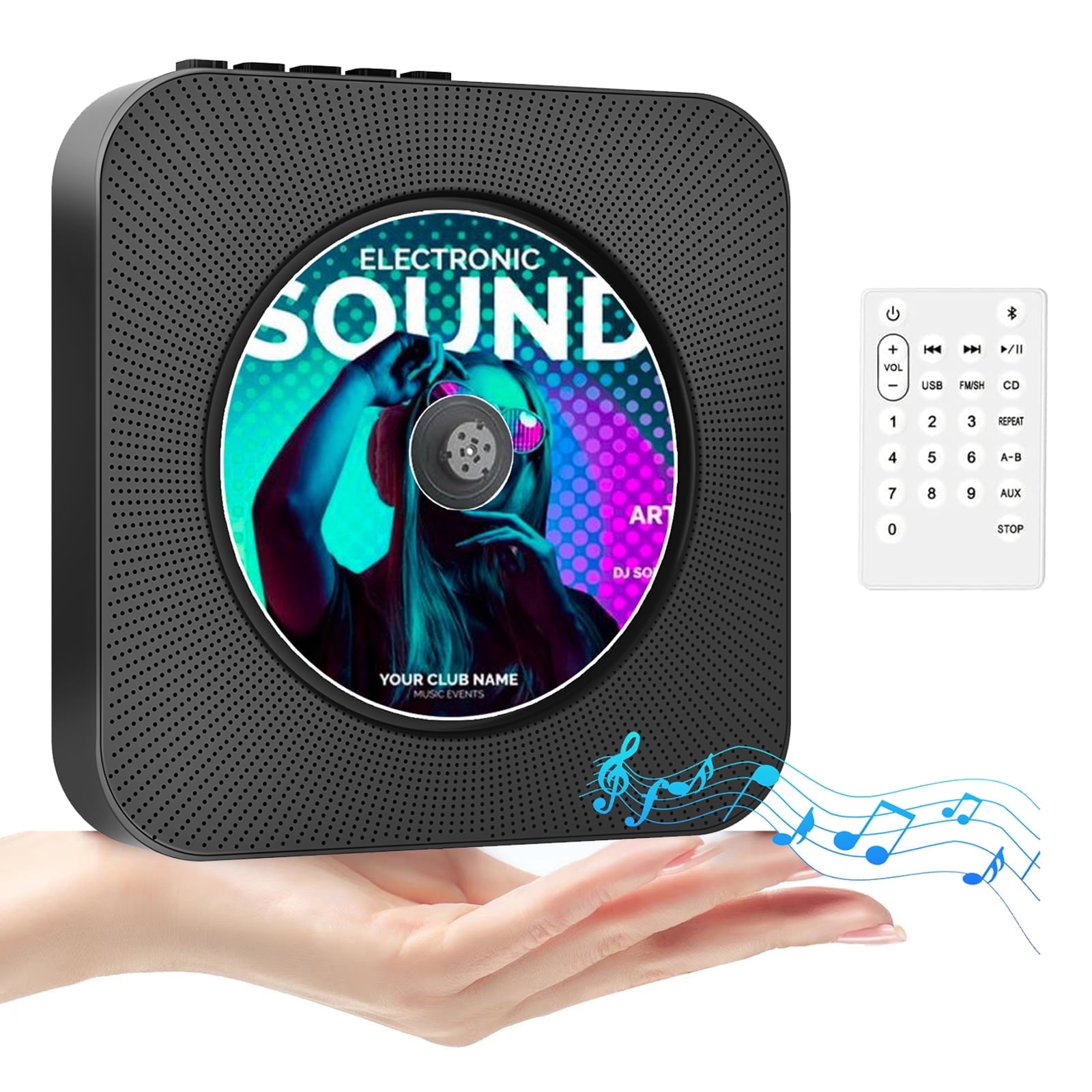 Wall CD Player with Remote Portable CD Player with Bluetooth Support CD ...