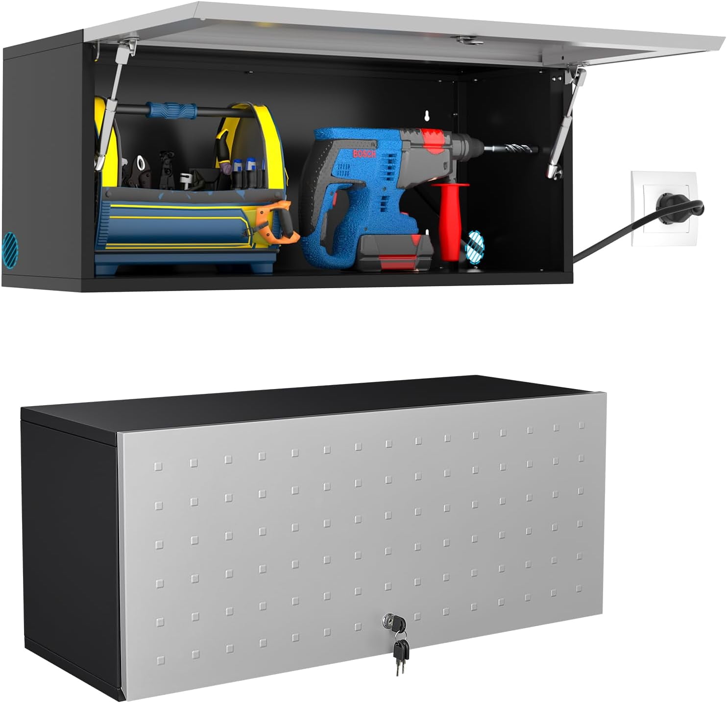 Wall Mount Cabinet with Lock,Garage Wall Cabinet,Metal Wall Cabinet for ...