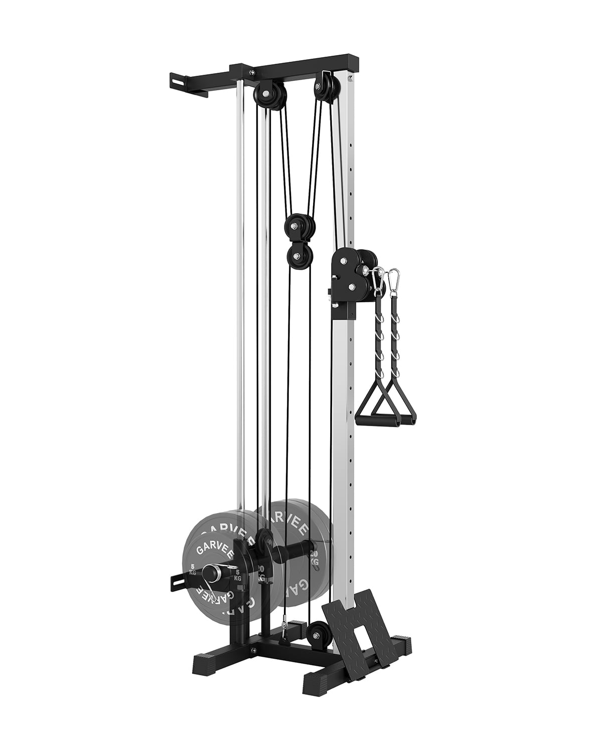Wall Mount Cable Machine, 400LBS Dual Cable Pulley, 19 Adjustable ...