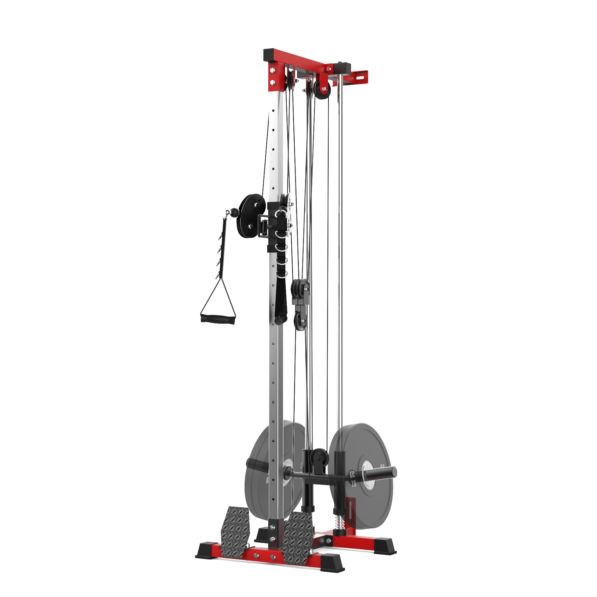 Wall-Mount Cable Station for Home Gym, LAT Pull Down Machine with ...