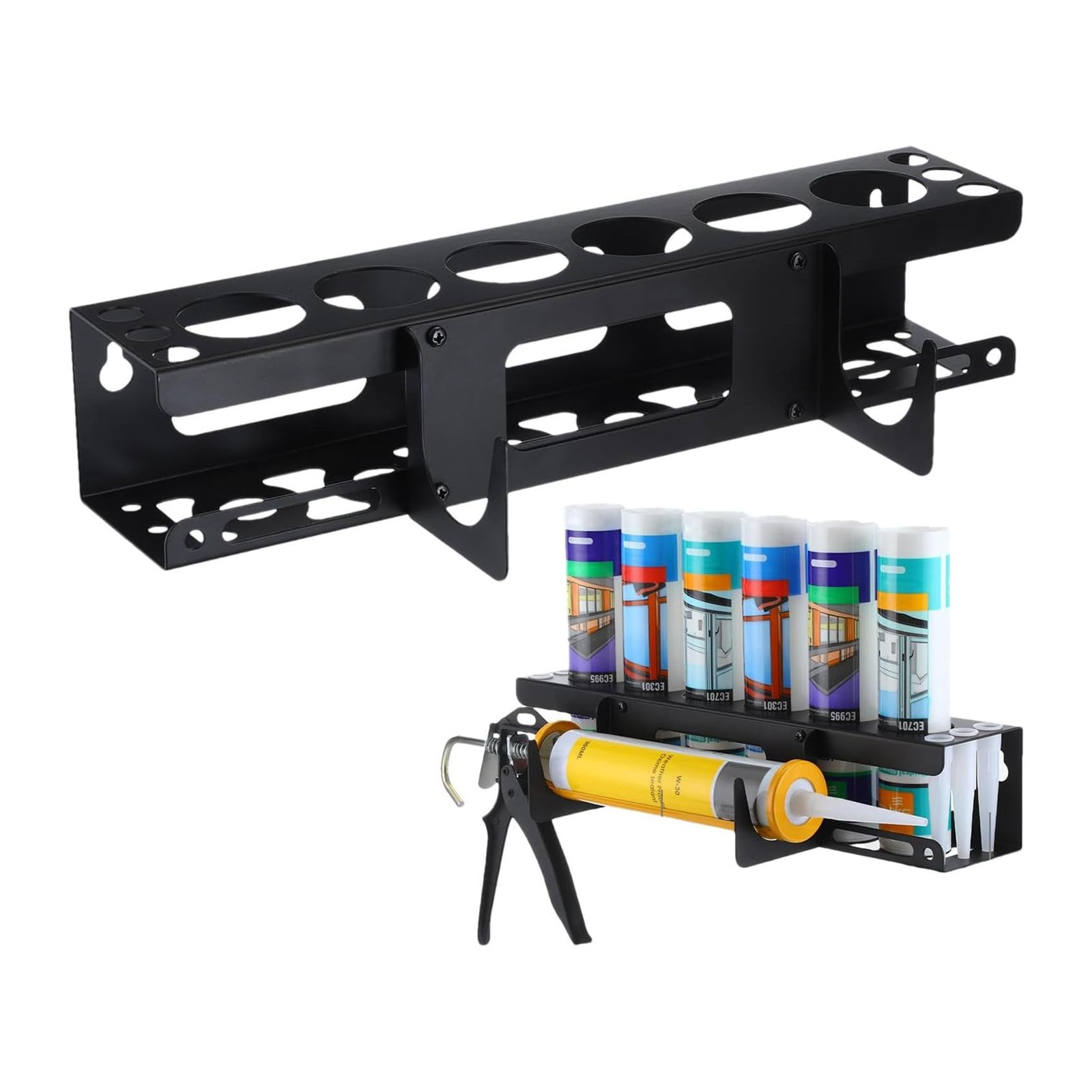 Wall Mount Caulking Tube Storage Rack,Metal,Holds 6 Tubes,for Sealant ...