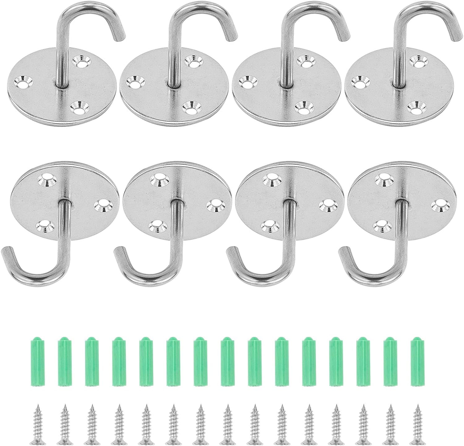 Wall Mount Ceiling Hooks 8 Sets Ceiling Plate Hook KIt with Screws and ...