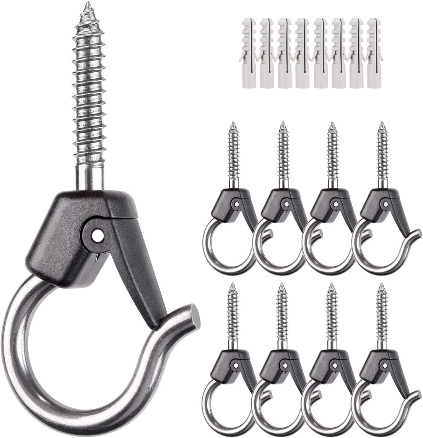 Wall Mount Ceiling Hooks with Safety Buckle - Plant Hanger Hooks ...