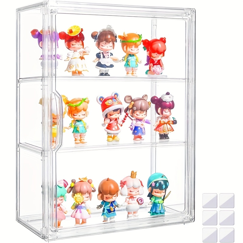 Wall-Mount Clear Acrylic Display Case with Magnetic Doors - 2/3-Tier ...