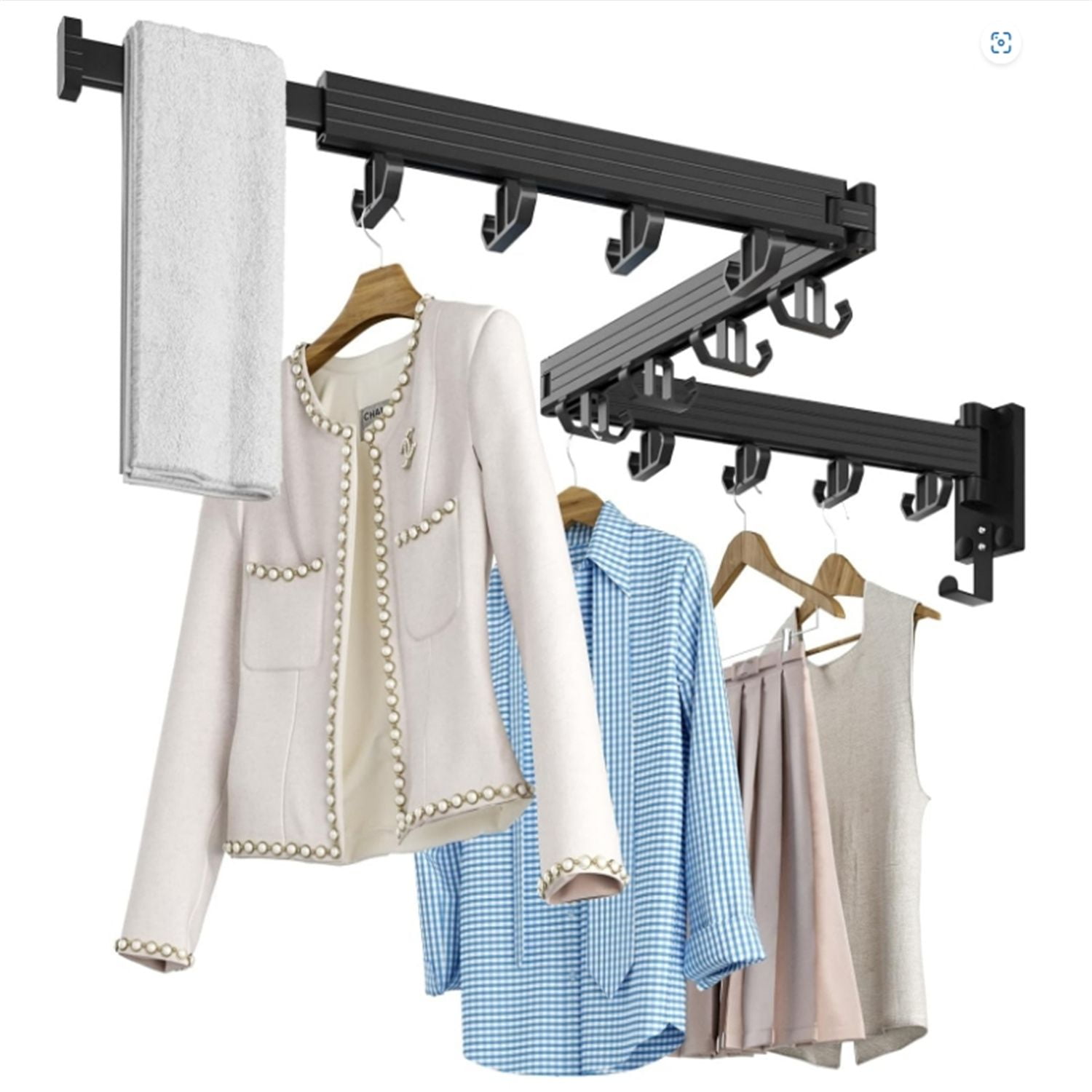 Wall Mount Clothes Drying Rack, Wall Mounted Drying Rack, Upgraded 3 ...