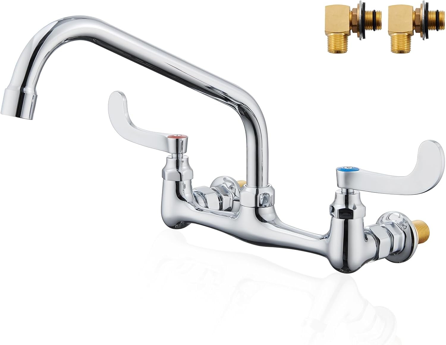 Wall Mount Commercial Sink Faucet Long Handles Wall Mounted Kitchen ...