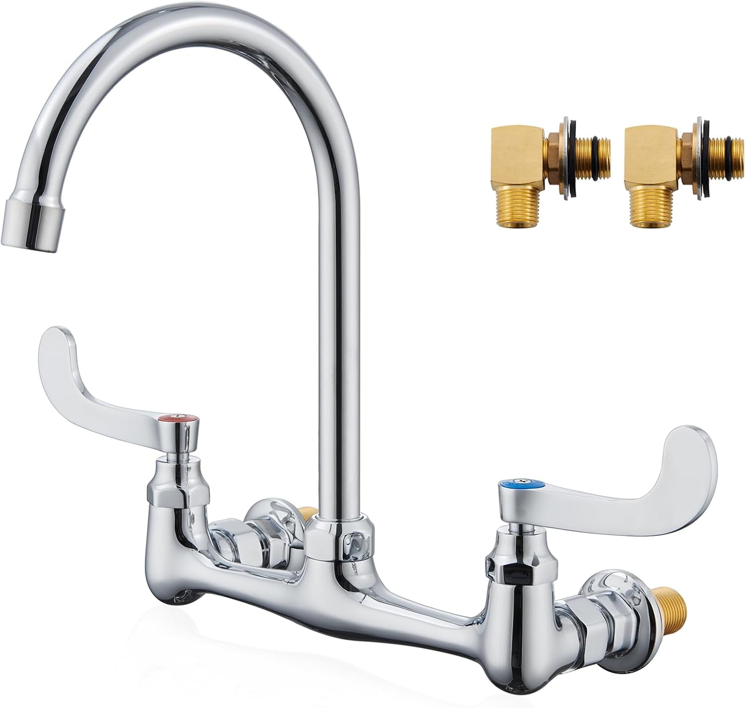 Wall Mount Commercial Sink Faucet Long Handles Wall Mounted Kitchen ...