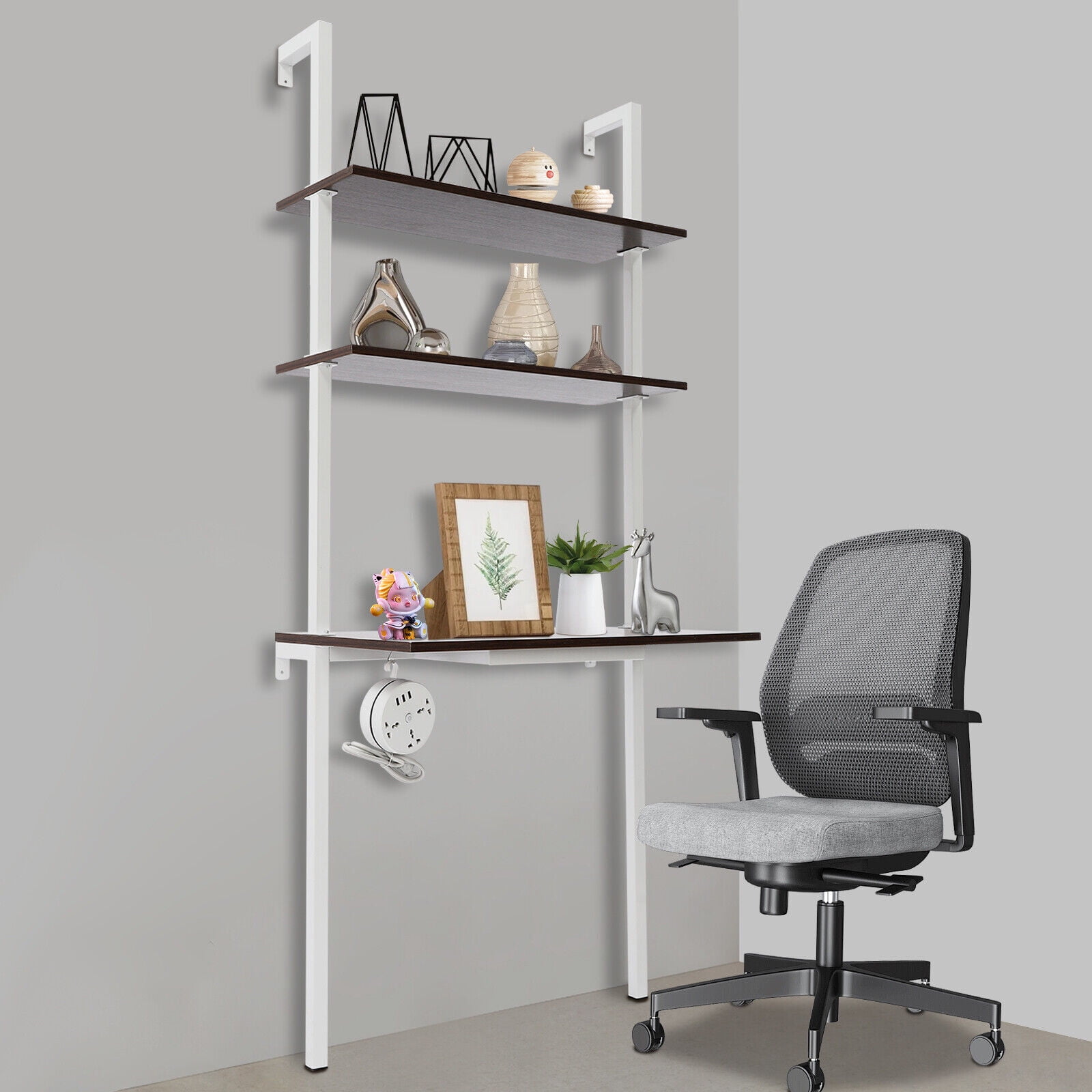 Wall Mount Computer Writing Table, 3-tier Design Wall Mounted Desk ...