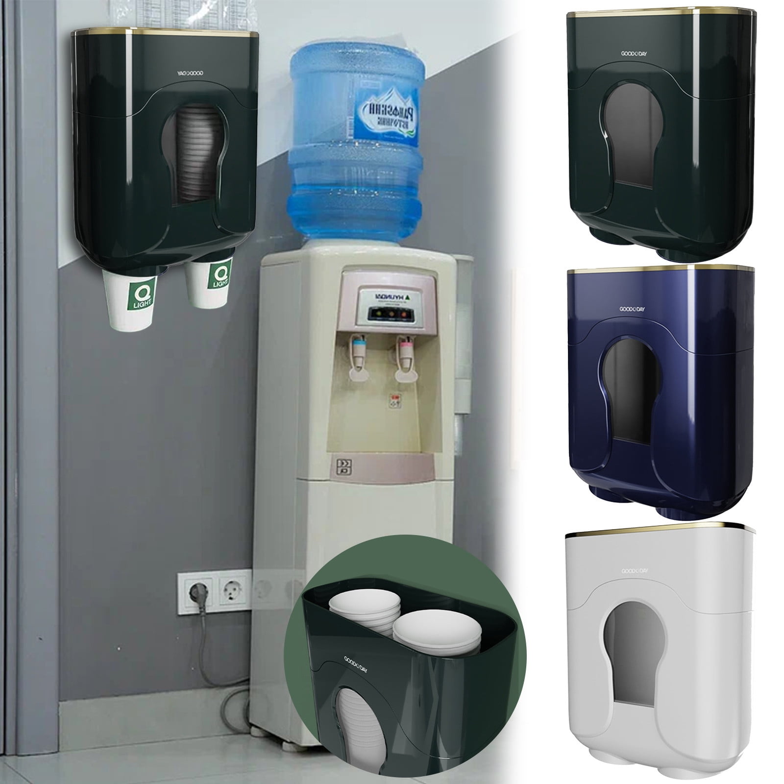 Wall Mount Cup Dispenser Pull-Type Water Cooler Accessory with ...