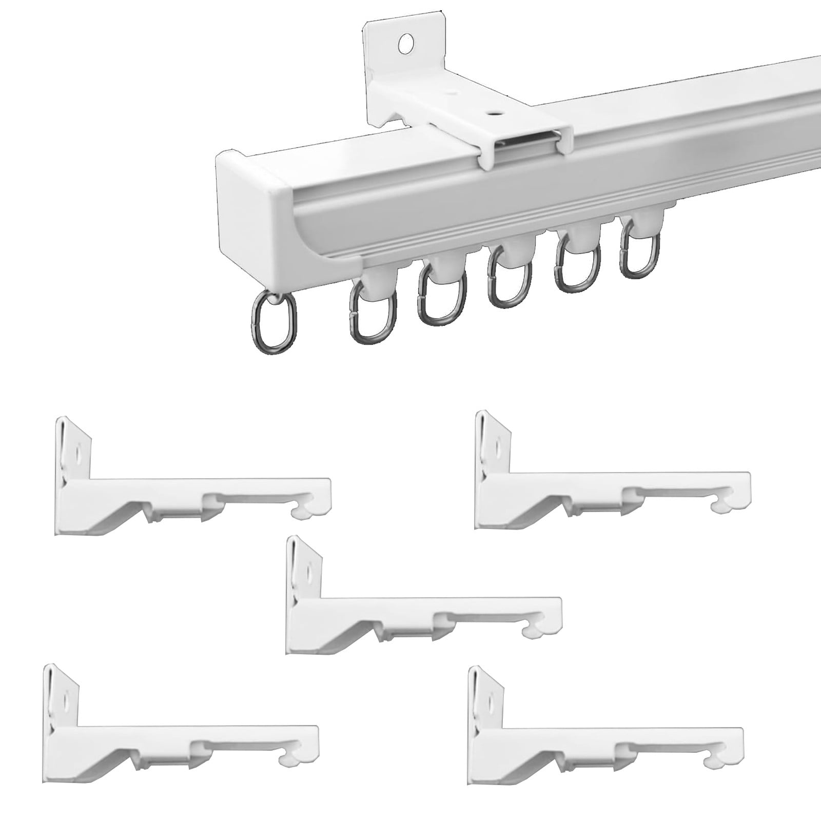 Wall Mount Curtain Track Heavy Duty Flexible Rail for Blackout Drapes ...