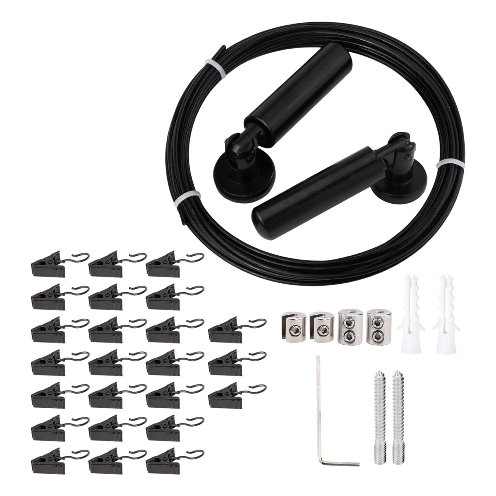 Wall Mount Curtain Wire Rod Set 5m Adjustable Curtain Drape Wire Rod ...