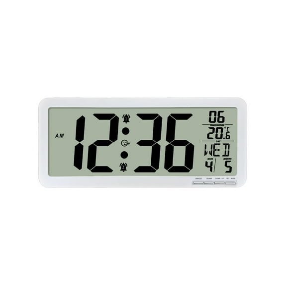 Wall Mount Desktop Digital Clock with Large LCD Screen Time Week ...
