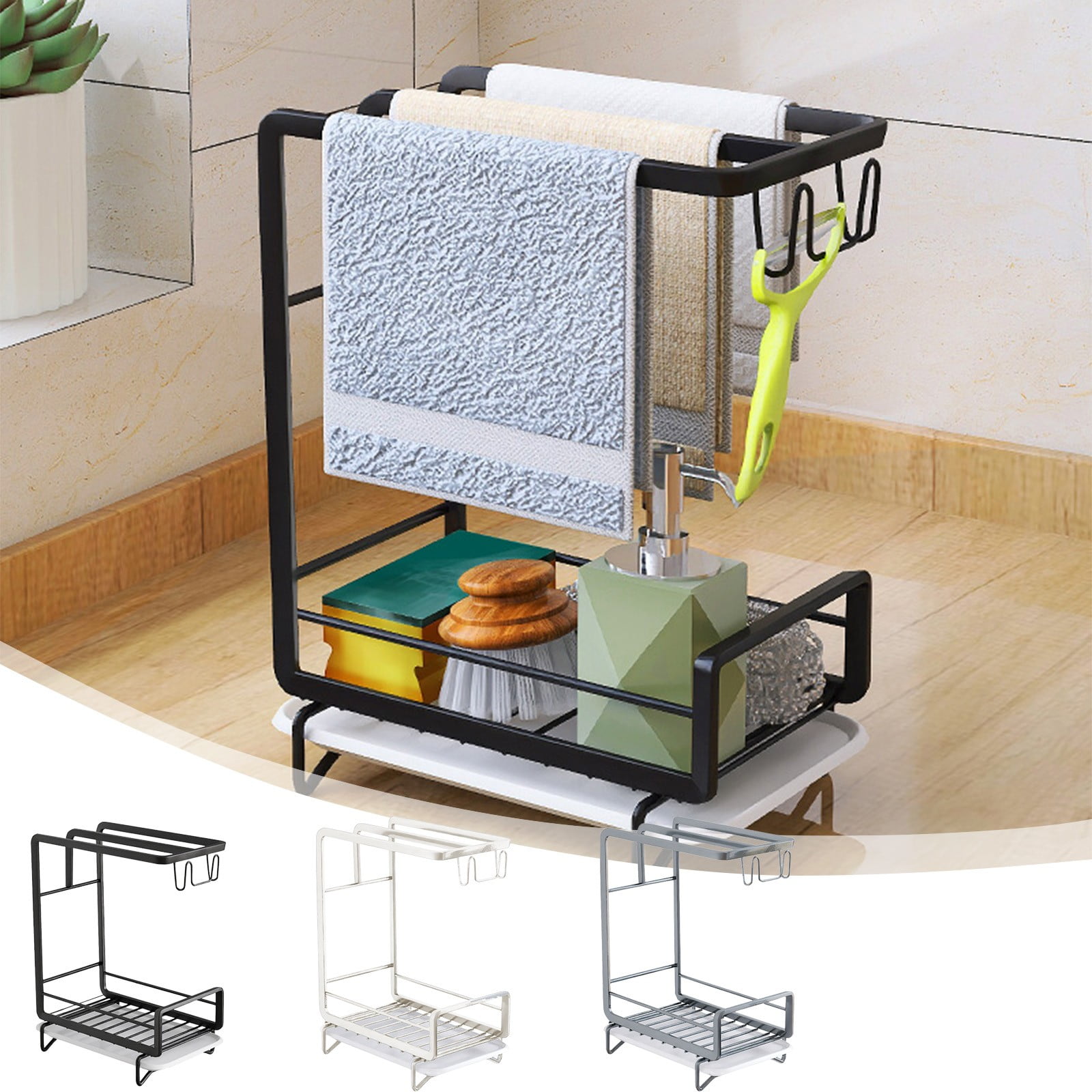 Wall Mount Dish Rack, Kitchen Sponge Holder, Stainless Steel ...